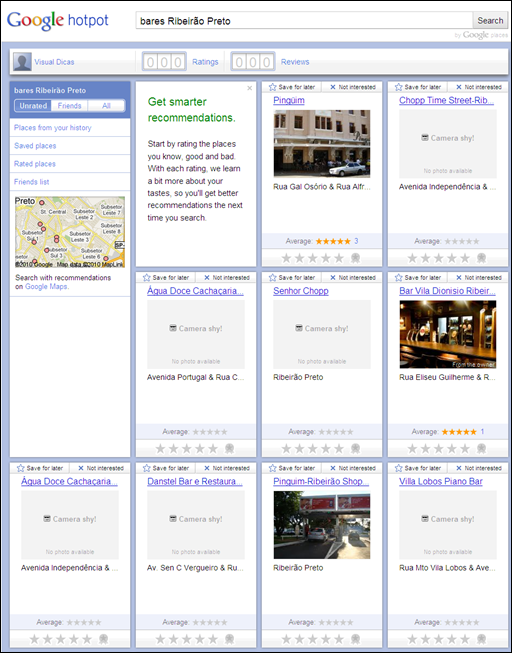 Google Hotpot – Encontre os melhores lugares para você comprar ou se divertir ~ Visual Dicas